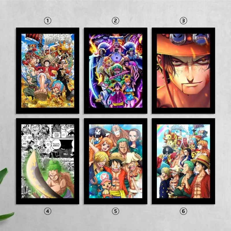 Quadros Decorativos One Piece Com Moldura e Vidro | Shopee Brasil