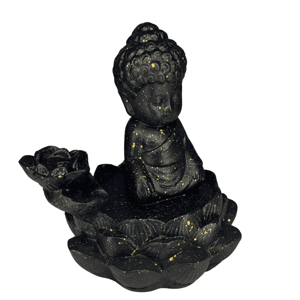 Incensário Cascata Buda Baby Monge Sagrado Flor de Lótus +5 Incensos ...
