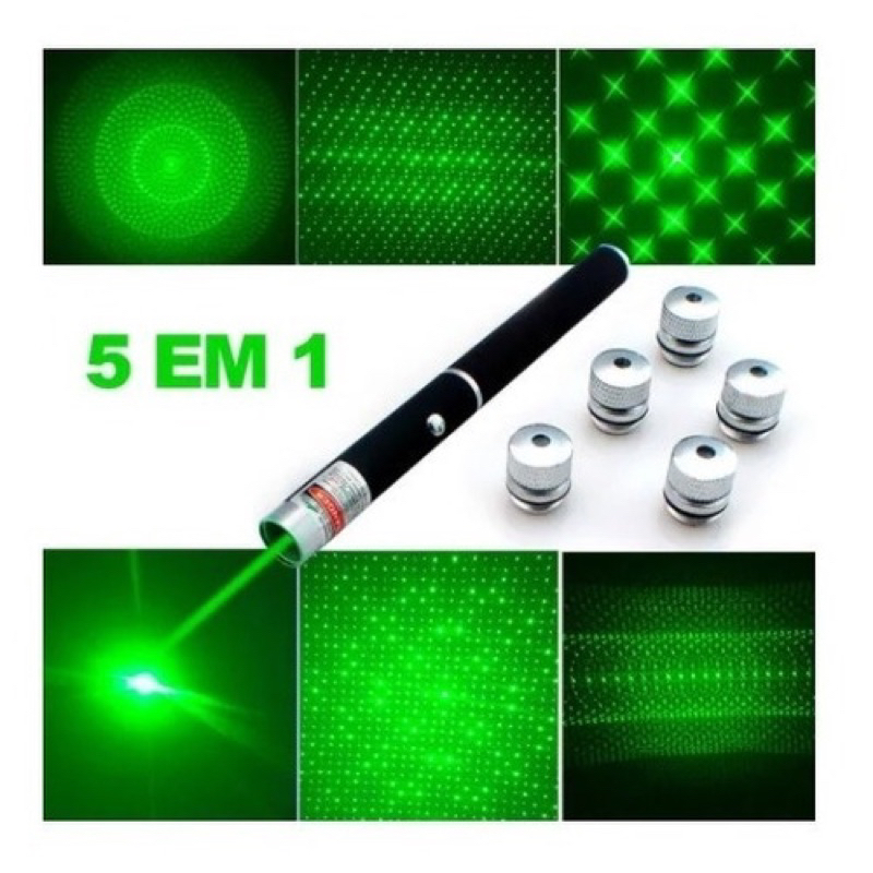 Caneta Laser Pointer Verde Lanterna 8000wm 10km 5pontas Co12 Cor do ...