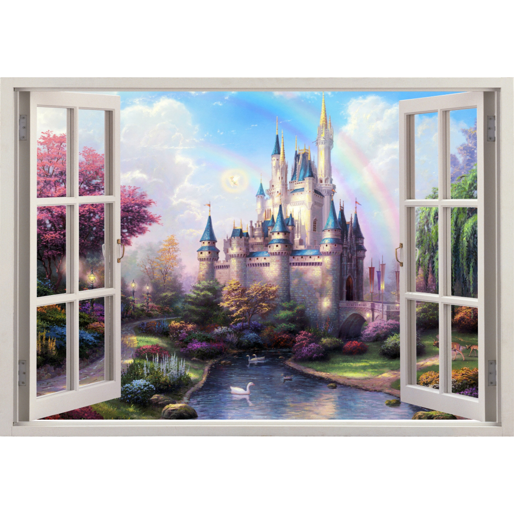 Painel Adesivo Decorativo Janela Castelo Disney Magic | Shopee Brasil
