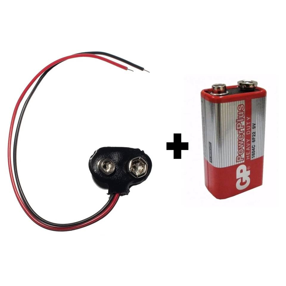 Bateria 9 Volts Com Conector, Clipe Terminal Estanhado 15cm | Shopee Brasil