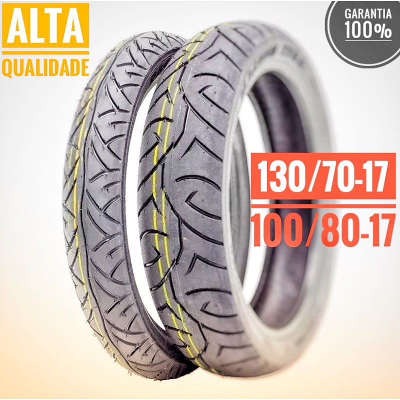 Par Pneu 130/70-17 100/80-17 Twister Fazer 250 CB 300 CB300 Ninja Comet Dianteiro e Traseiro ...