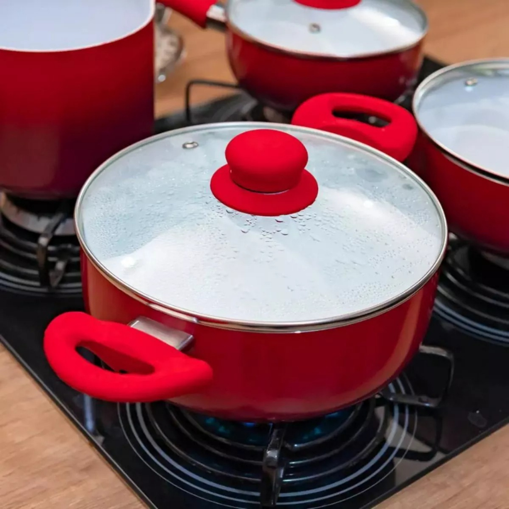 Panelas de aluminio com revestimento ceramico kit com 4 unidades envio ...