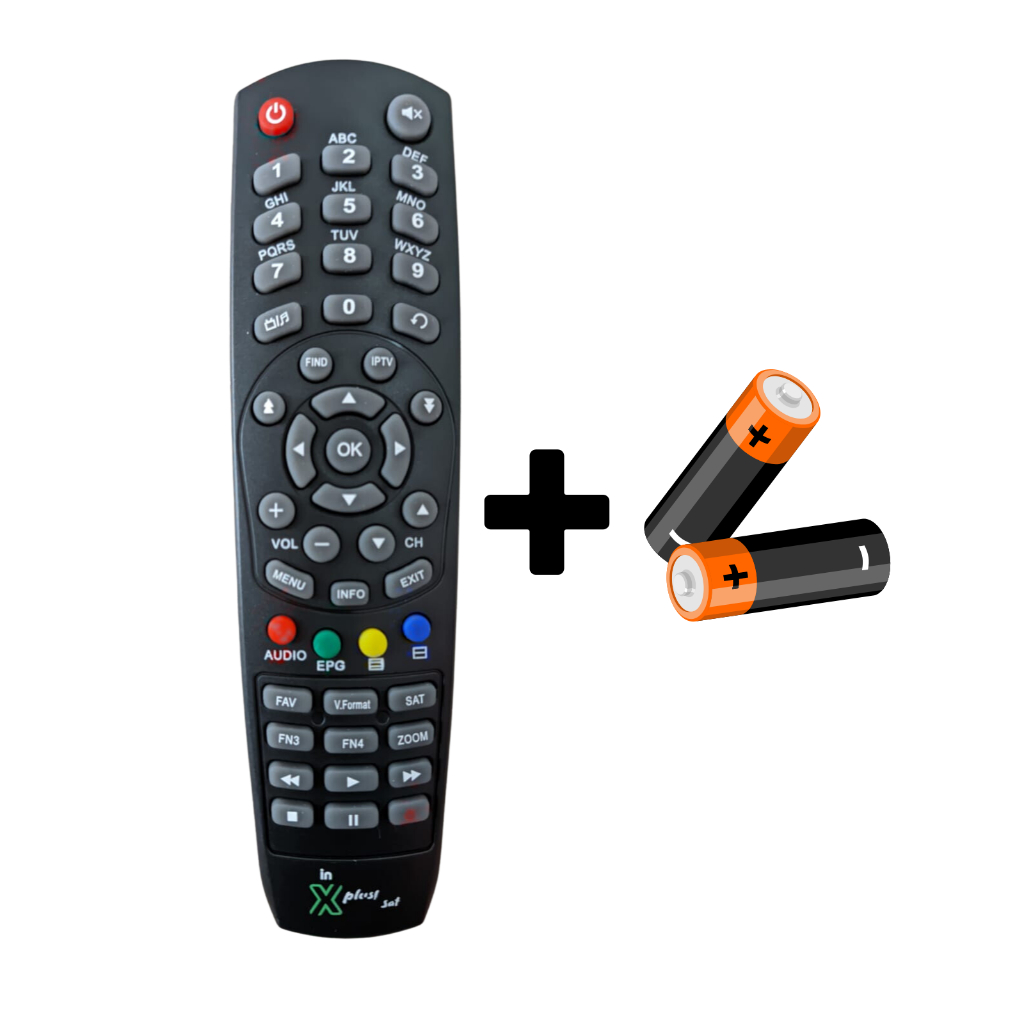 Controle Remoto original e exclusivo para receptor In Xplus Sat com 2 ...