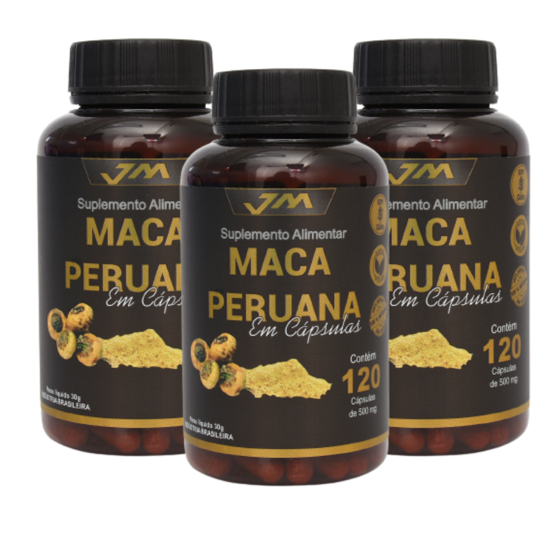 Maca Peruana 500mg 360 capsulas ( 3 Potes )- JM | Shopee Brasil