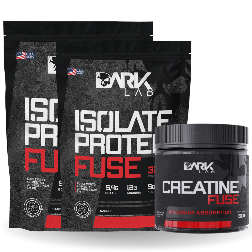 Kit Whey Isolate Protein Fuse 900g + Creatina Monohidratada Fuse 150g - Dark Lab - Faz a Boa!