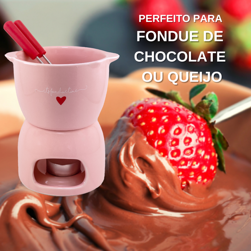 Mini Panelinha Para Fondue Rosa C/2 Garfos Coração Romântico Amor Love ...