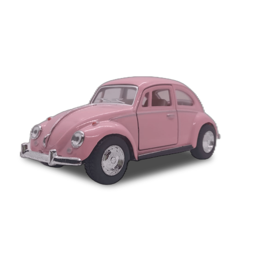 Miniatura Carrinho De Ferro Vw Fusca Rosa Claro Classico | Shopee Brasil