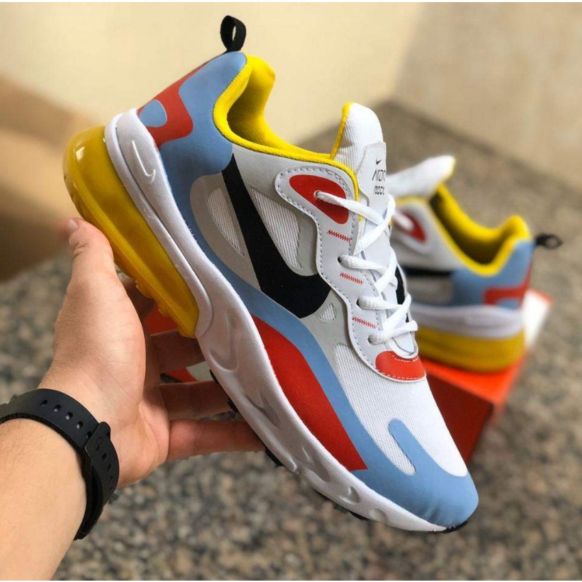 Tenis Nike Air Max 270 React Colorido Femenino Masculino Bolha Azul ...
