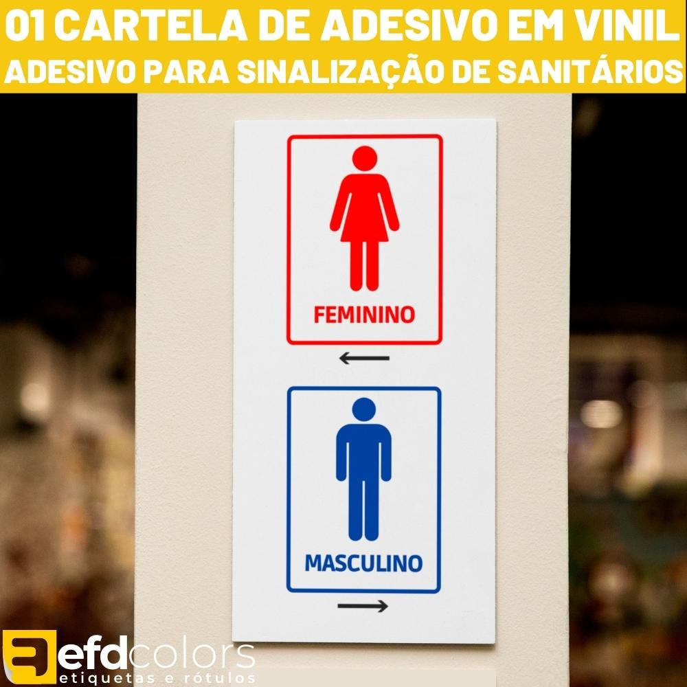 Kit Adesivos de Sinalização para Banheiro Masculino Feminino com 2 ...