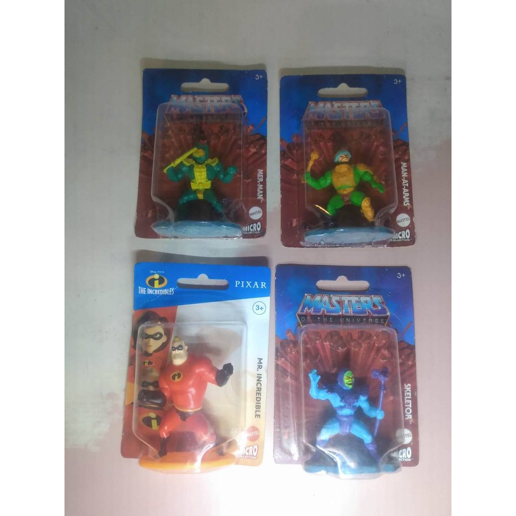 4 bonecos Mattel Sr. incrível E Masters of the Universe Coleção Mattel ...