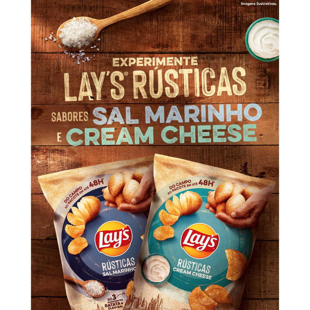Batata Frita Rústica Cream Cheese Lay's Pacote 68g | Shopee Brasil