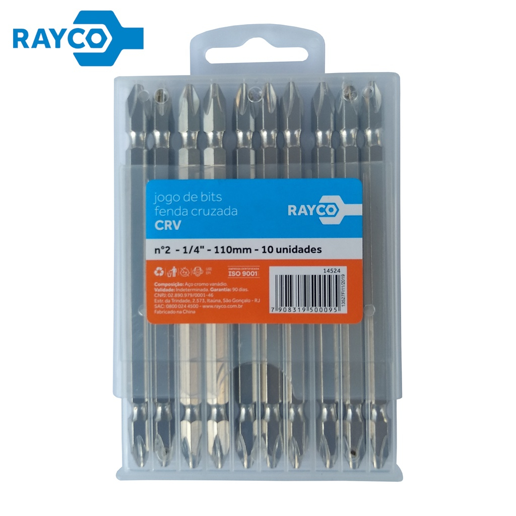 Jogo de Bits Philips Imantado Longo 110mm 10UN - Rayco | Shopee Brasil