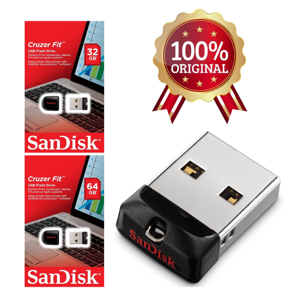 Pen Drive 32GB e 64GB MINI SanDisk ORIGINAL Cruzer Fit USB Flash Drive ...