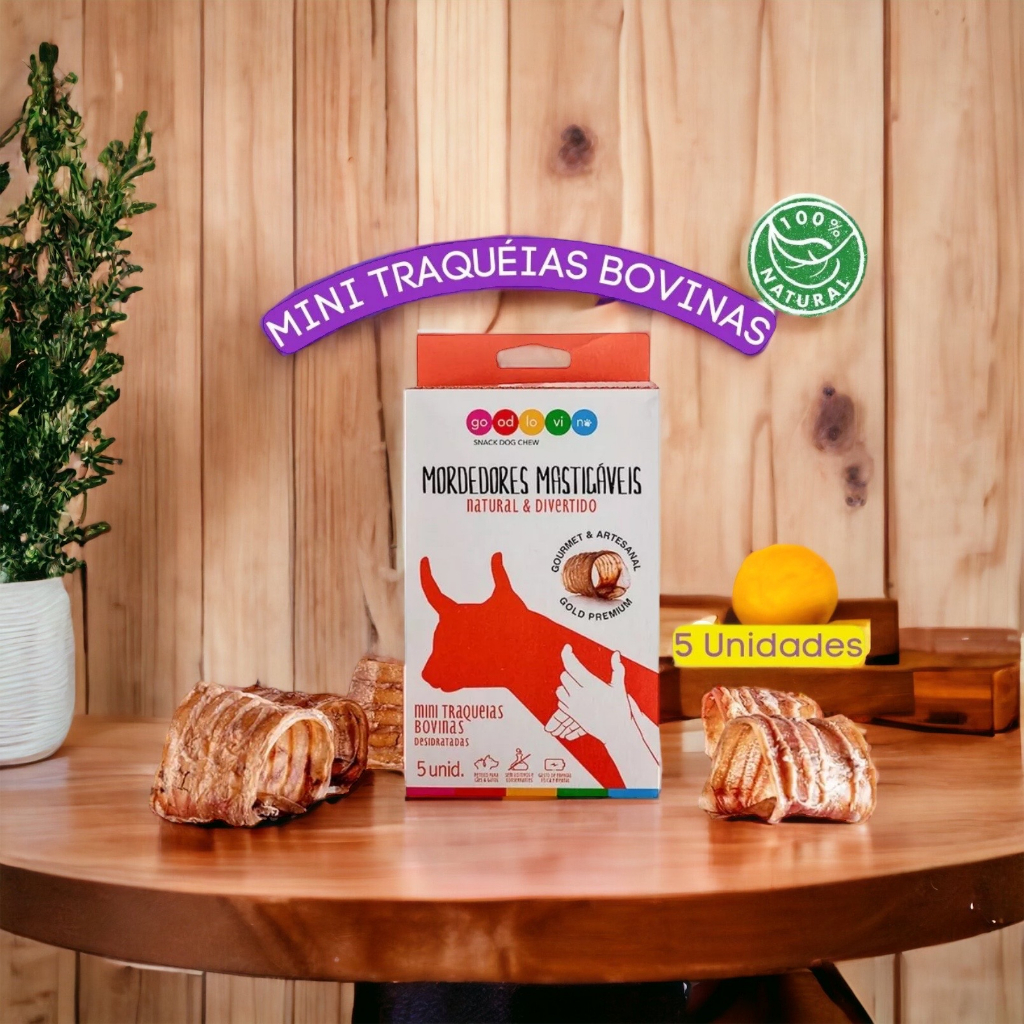 Mordedor Mini Traqueia Bovina Good Lovin com 5 unidades - 100% Natural ...