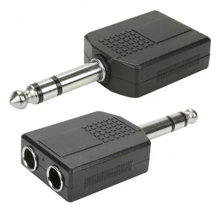 Plug Adaptador P10 Macho Stereo X 2 P10 Femea Stereo Duplo | Shopee Brasil