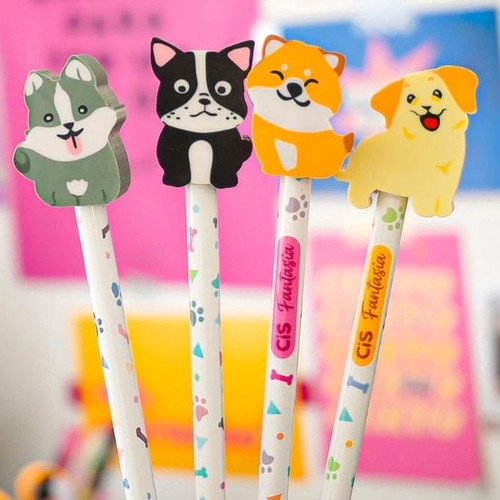 Lápis Cis Fantasia Pets com Borracha de Cachorrinho Fofo | Shopee Brasil