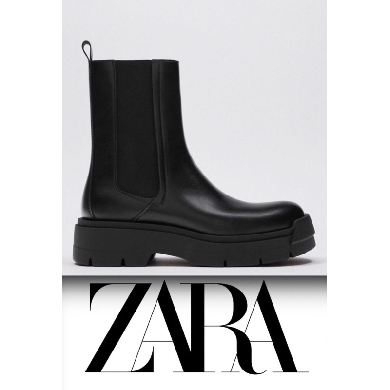 Bota Chelsea ZARA em couro com solado tratorado. (NOVO) | Shopee Brasil
