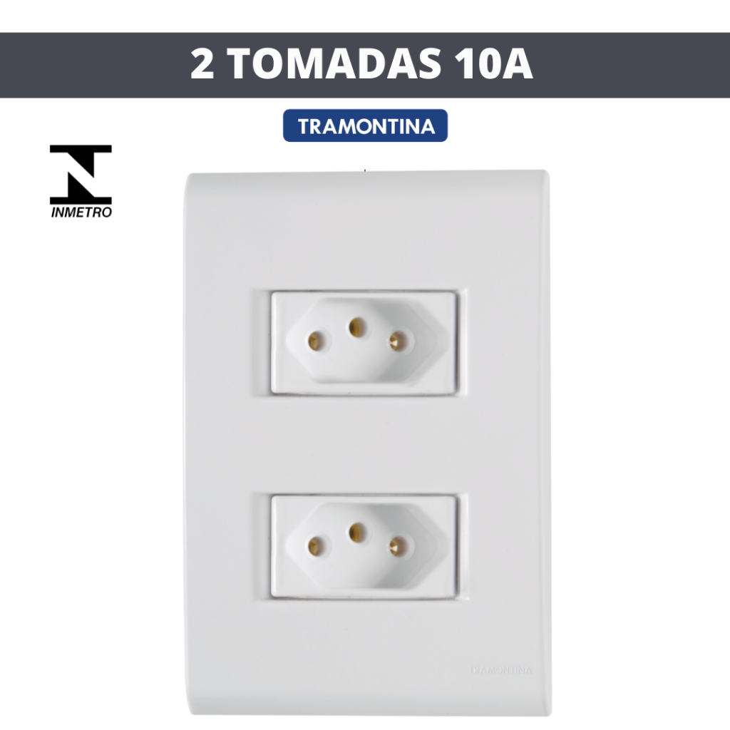 CONJ 2 TOMADAS 10A LIZ BRANCA TRAMONTINA | Shopee Brasil