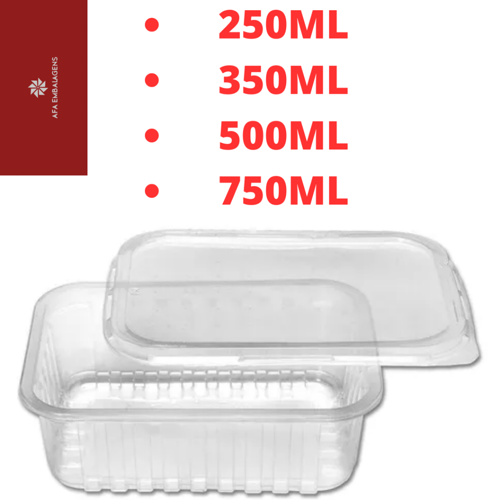 Pote Marmita Descartável 250 - 350 - 500 - 750ml Fitness Fit Freezer Micro ondas PRAFESTA ...
