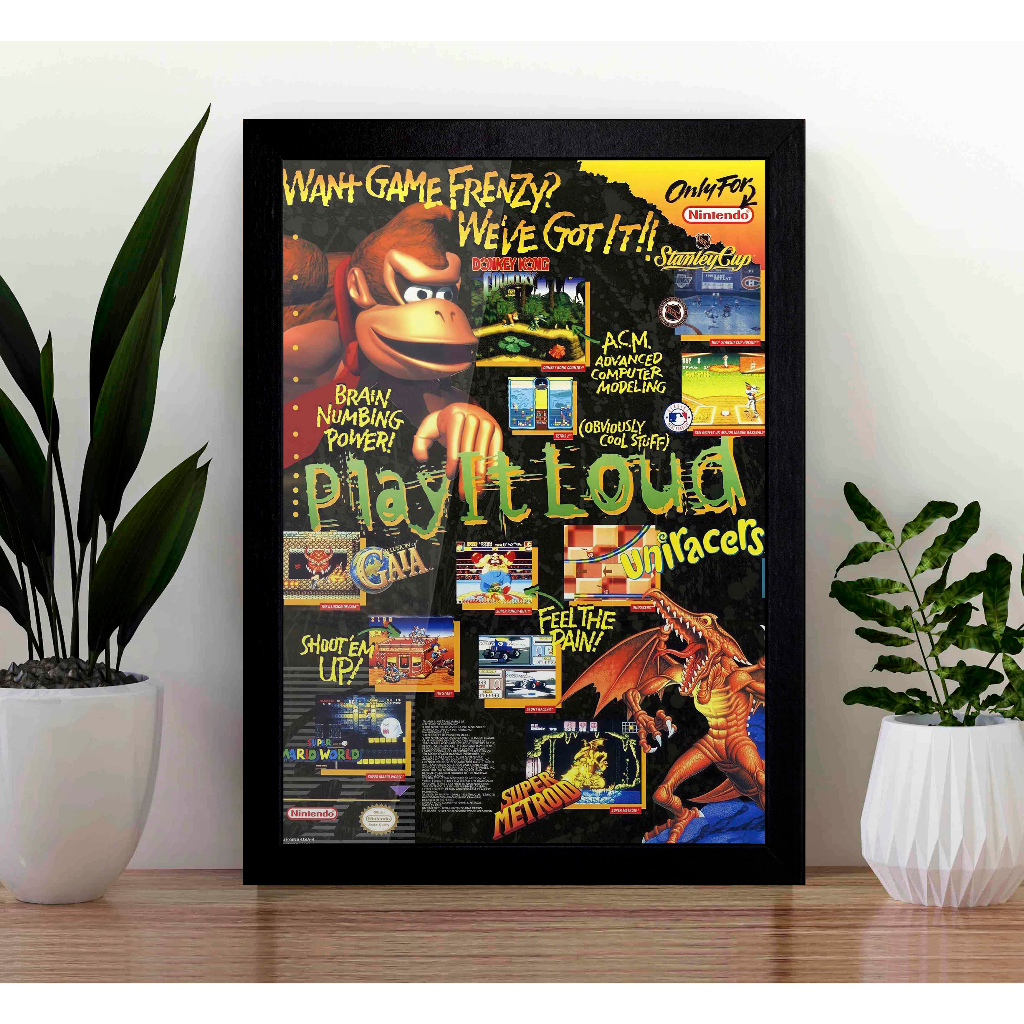 Quadro Poster Super Nintendo Play It Loud , Poster Classico Snes A3 ...