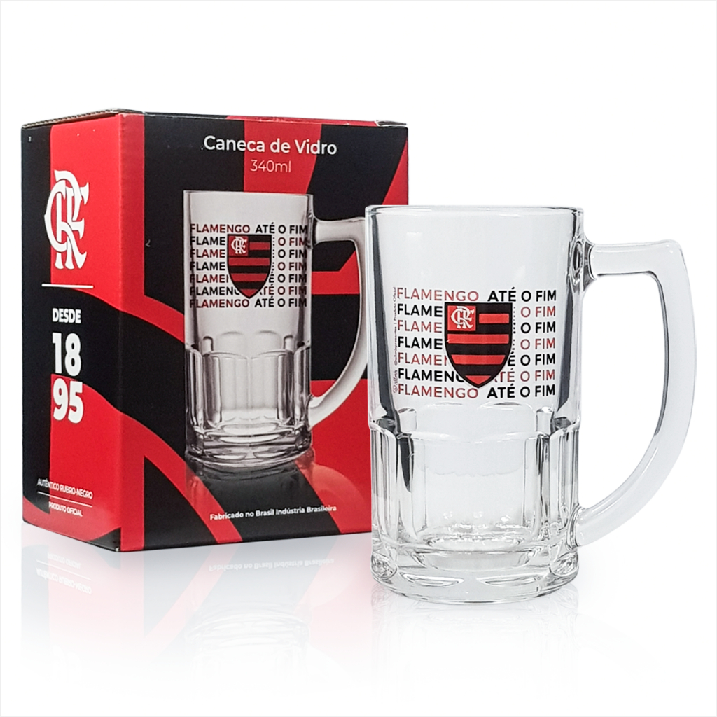 Caneca de Vidro Chopp Cerveja Bristol 340ml Luva Flamengo | Shopee Brasil