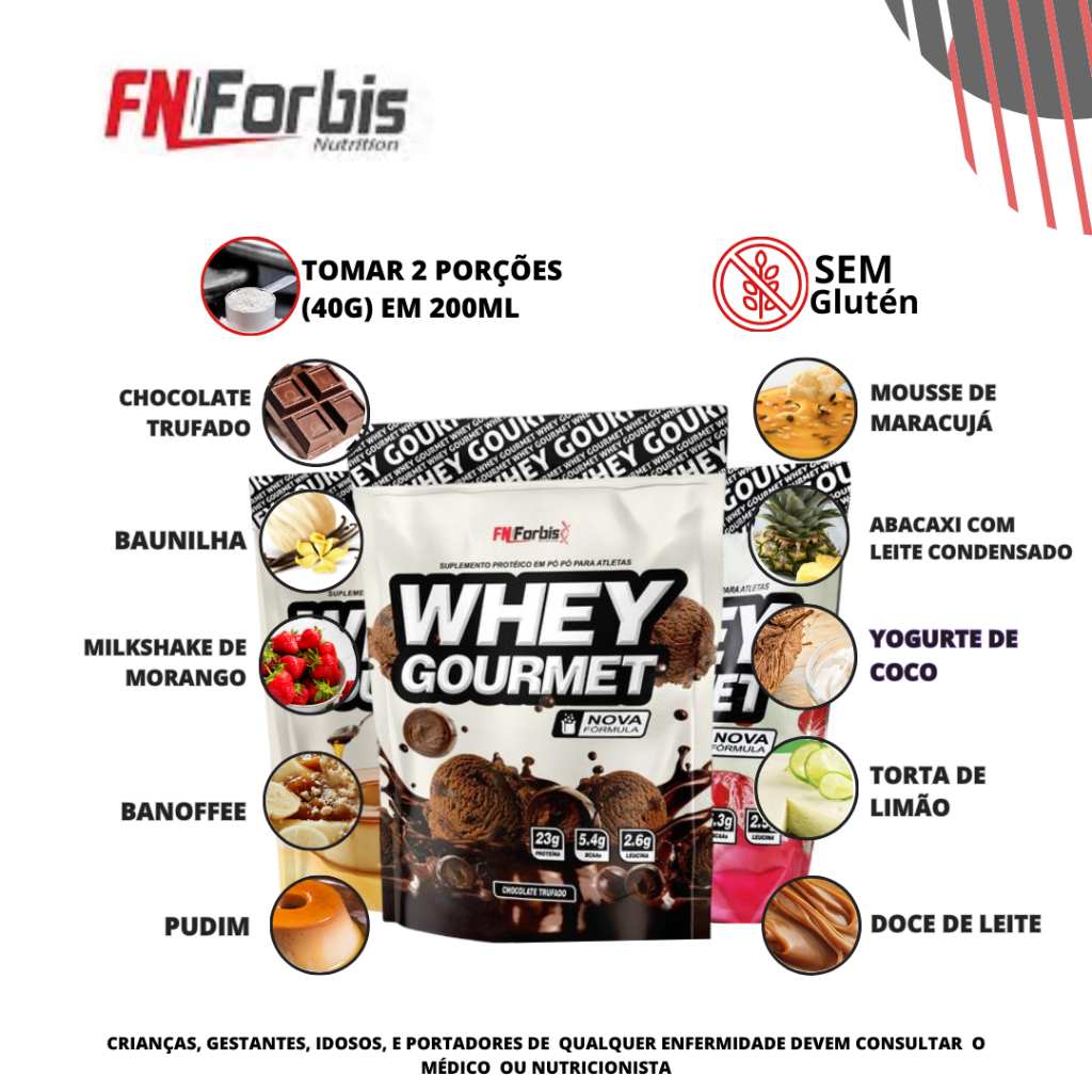 Whey Protein Gourmet FN FORBIS 907g Refil - Isolado e Hidrolisado ...