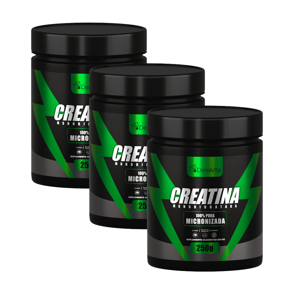 Kit 3x Creatina Monohidratada 100 Creatine Pura Micronizada 250g