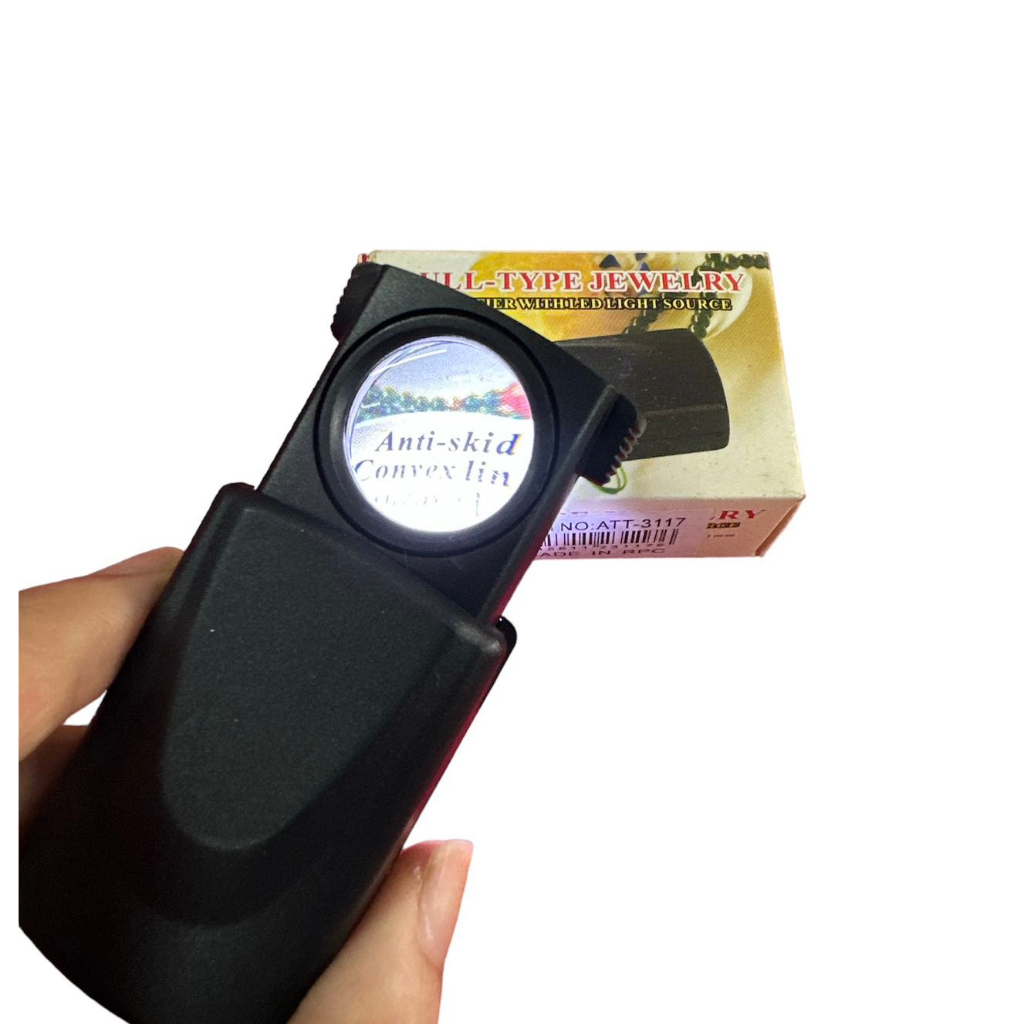 Mini Lupa De Joias Tipo Puxador 1 Lente Com Led Aumento 30 X 21mm ...