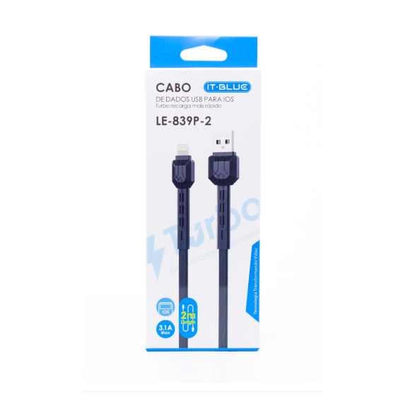 Cabo Tipo C LE-839C-2 IT-BLUE Preto TURBO | Shopee Brasil