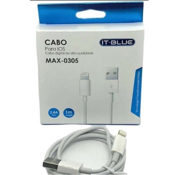 Cabo USB Para IOS IT-BLUE MAX-0305 Branco | Shopee Brasil