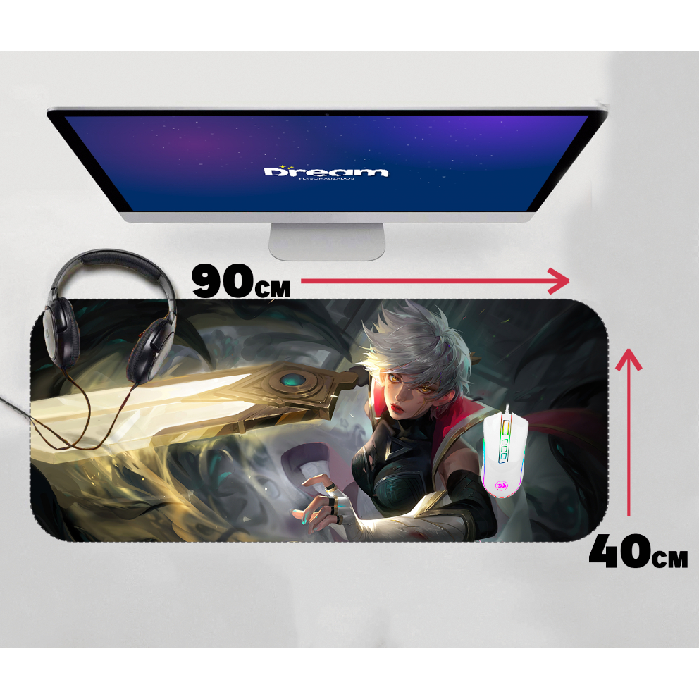 Mouse Pad Gamer Riven League of Legends LOL Extra Grande 90x40 ...