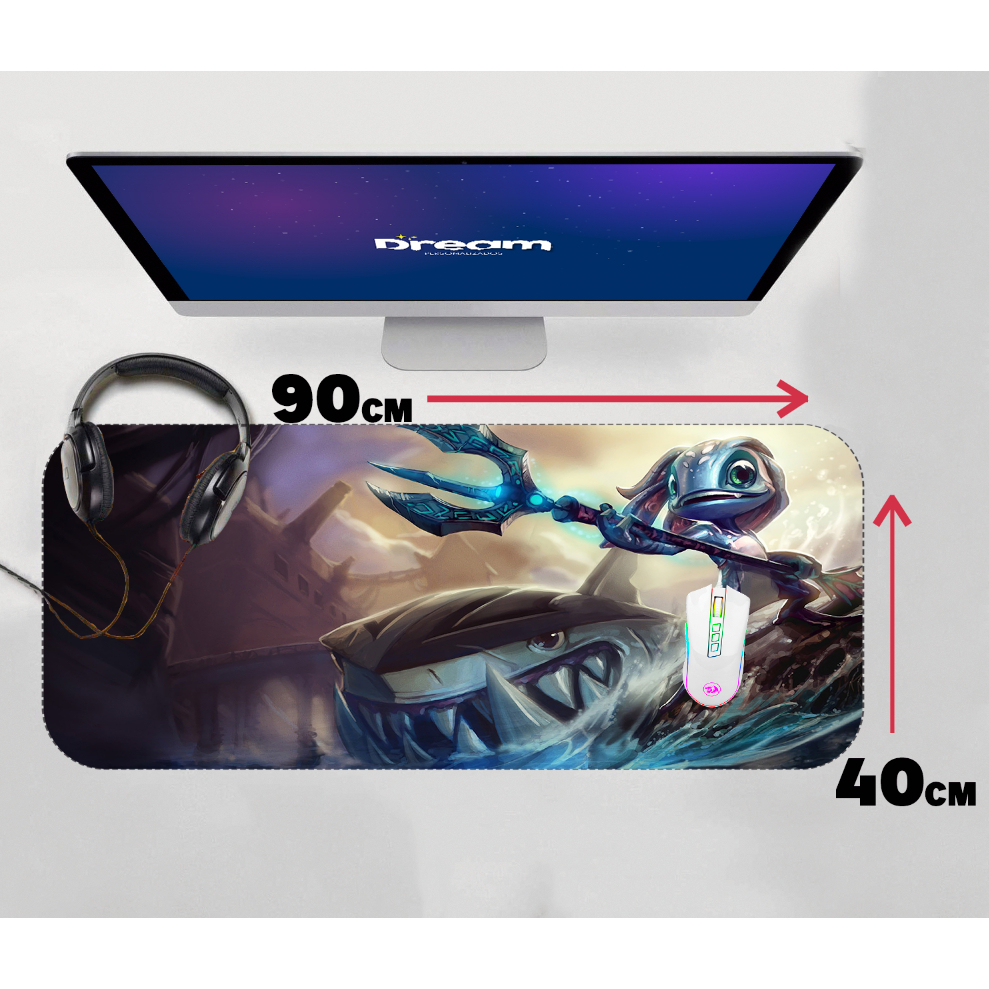 Mouse Pad Gamer Fizz League of Legends LOL Extra Grande 90x40 ...