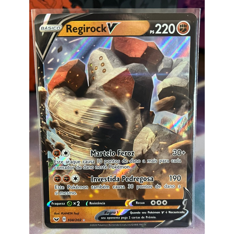 Carta Pokémon Regirock V Ultra Rara Copag | Shopee Brasil