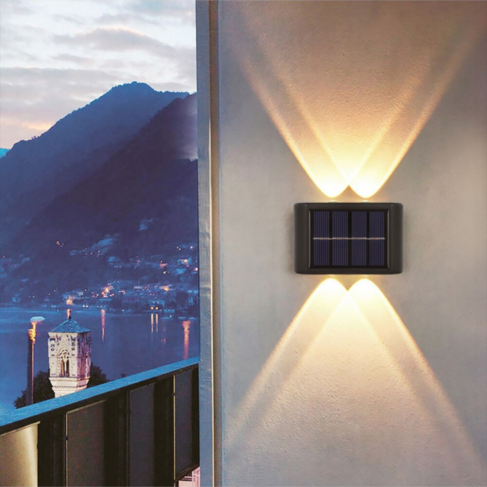 Luminária solar De Parede Wall Lamp Outdoor À Prova D'água Para Jardim ...