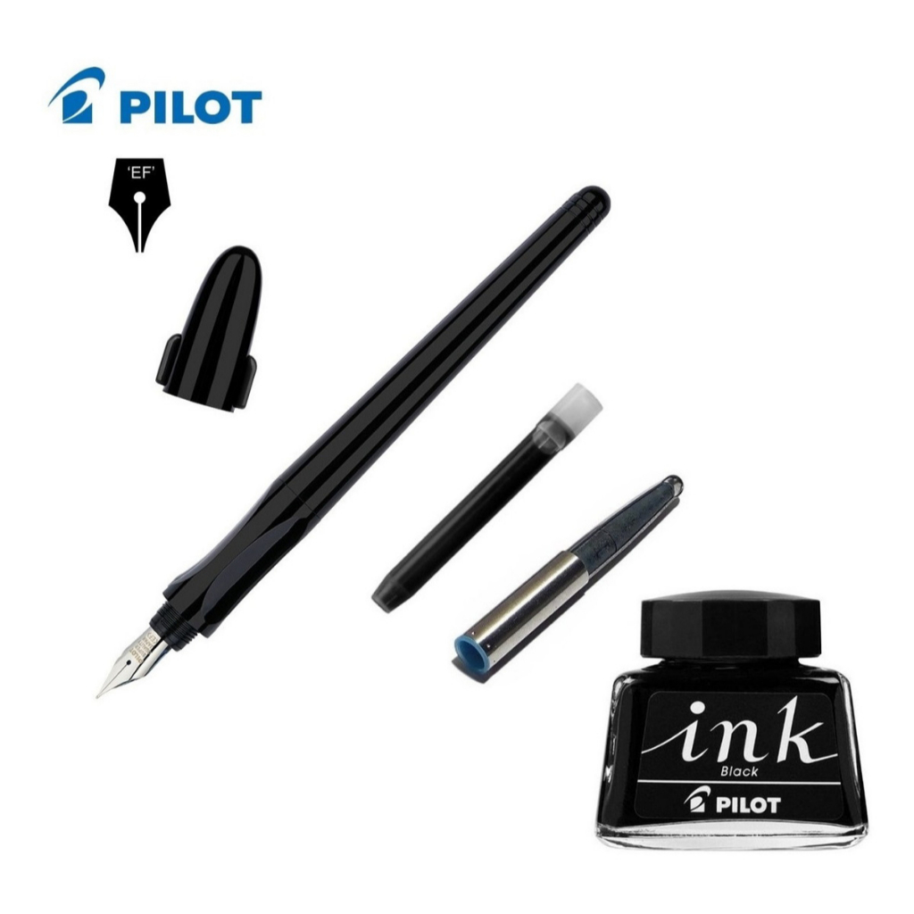 Caneta Tinteiro Pilot Penmanship Black Preta Pena Ef Extra Fina + Tinta ...