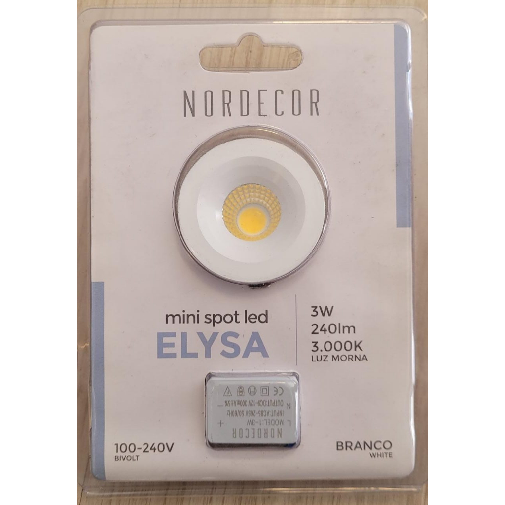 Mini Spot Led Elysa Nordecor Branco | Shopee Brasil