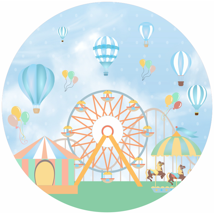 Painel Redondo Parque 1,30 x 1,30 Em Tecido Sublimado C/Elástico | Shopee Brasil