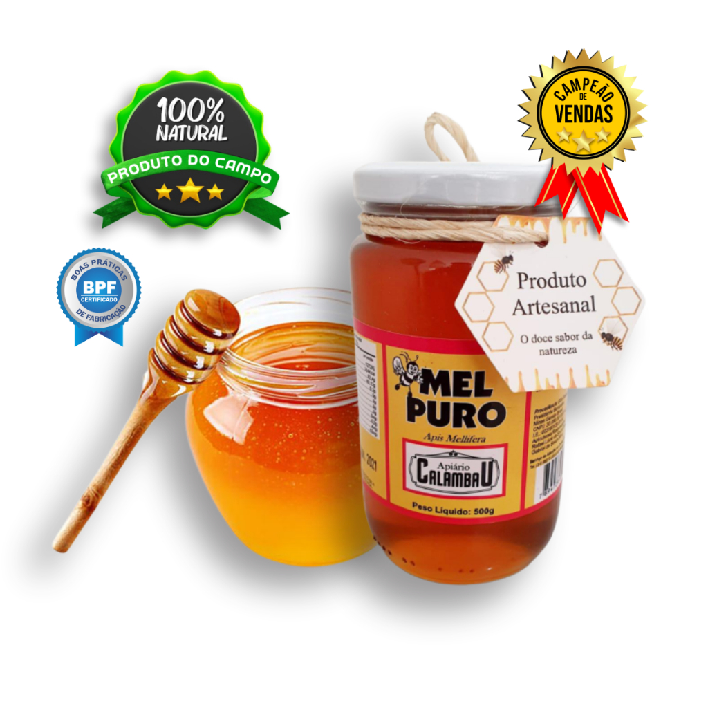 Mel puro natural 500g Pote de Vidro Apiário Mel Calambau fortalece o ...