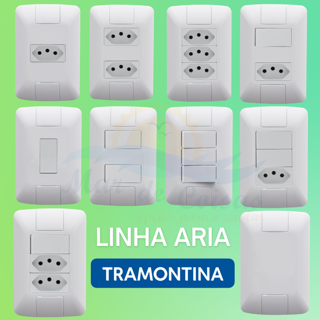 Tomadas e Interruptores 4x2 10A/20A Linha Aria Tramontina | Shopee Brasil