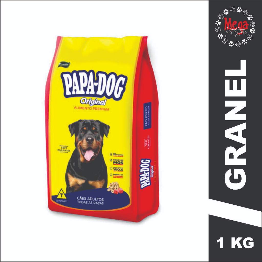 RAÇÃO GRANEL PAPA DOG ORIGINAL ADULTO TODAS AS RAÇAS - PREMIUM 1KG - 21 ...