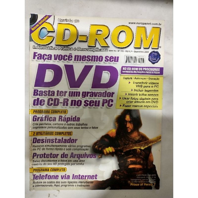 Revista CD ROM 113 DVD Prince of Persia 2 Warrior Within jogo antigo PC ...
