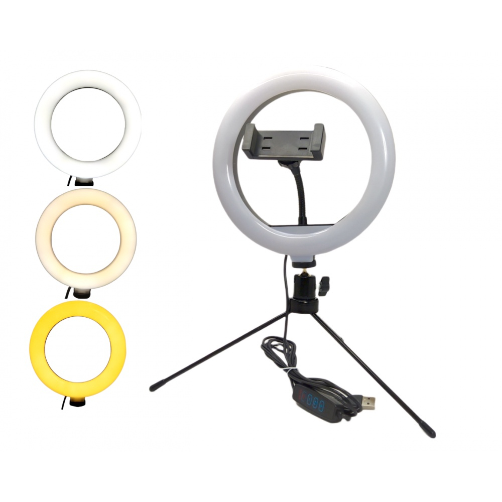 Kit Completo Ring Light 8 polegadas Com Tripé Dimmer Youtuber Selfie Pro | Shopee Brasil