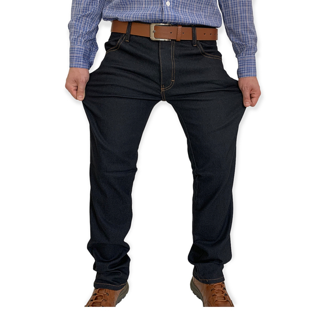 Calça Jeans Masculina Com Elastano Para Trabalho Tradicional Corte Reto