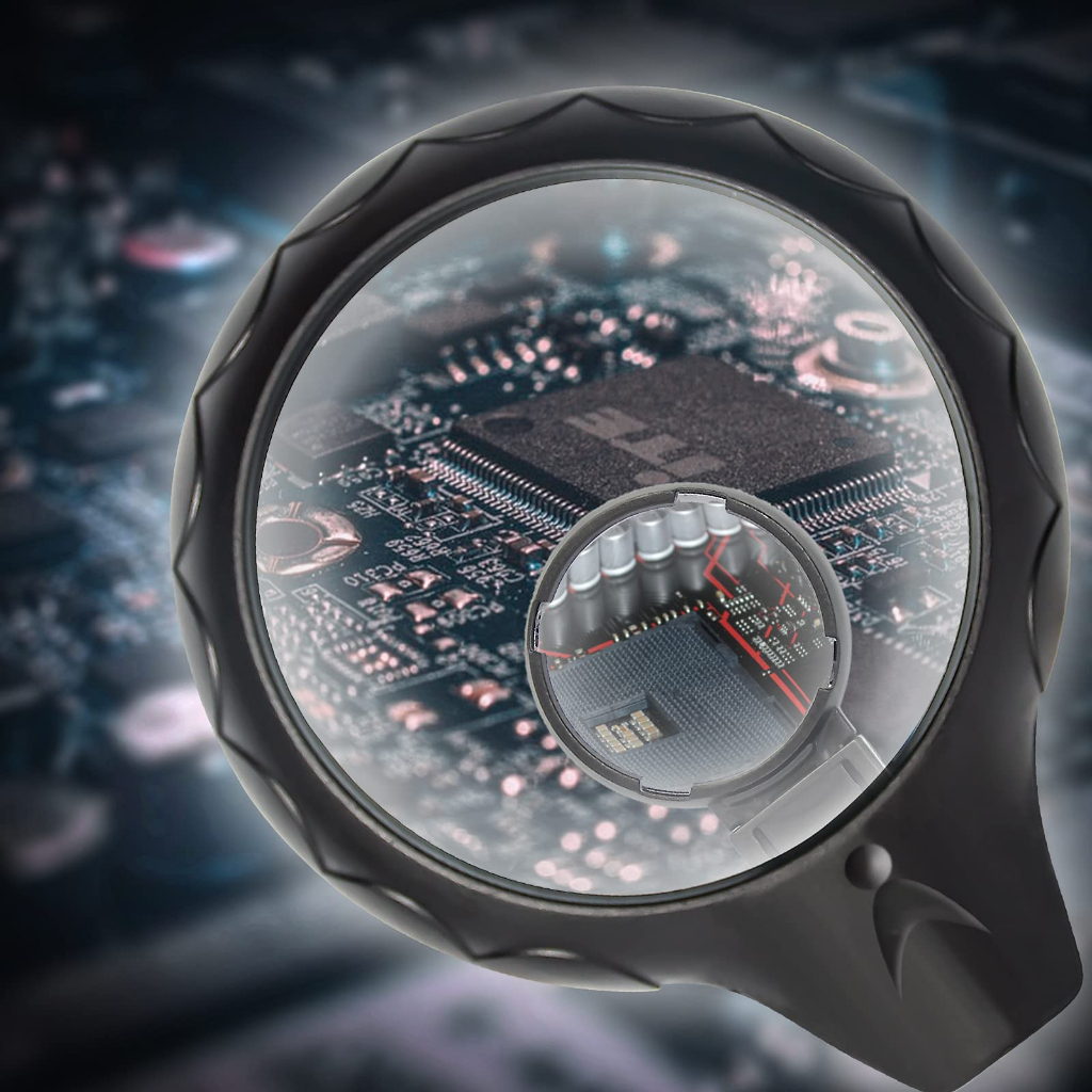 Desktop LED Lighted Magnifying Glass Soldering Station, Adjustable ...