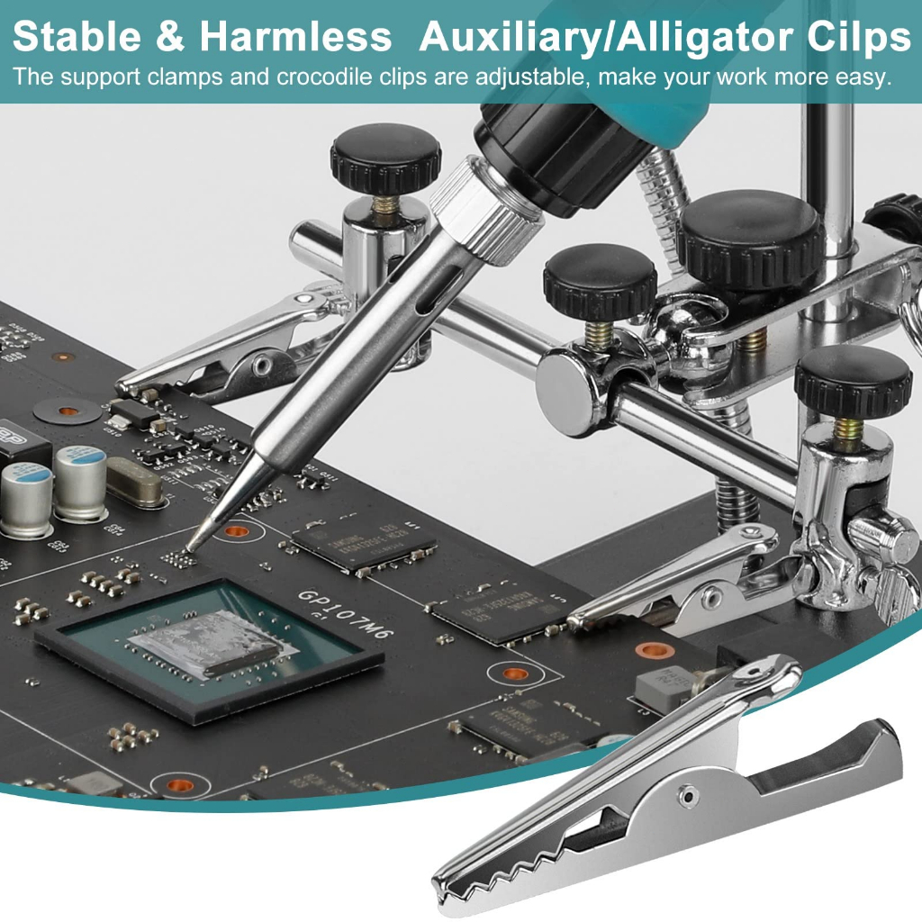 Desktop LED Lighted Magnifying Glass Soldering Station, Adjustable ...