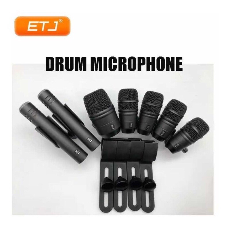 Kit 7 Microfones Para Bateria drum Etj Com Condensador Dm-1 22019 ...