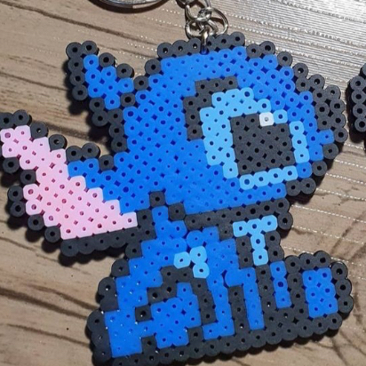 Chaveiro Stitch e Angel Casal Presente de namoro Pixel Art Hama Beads ...