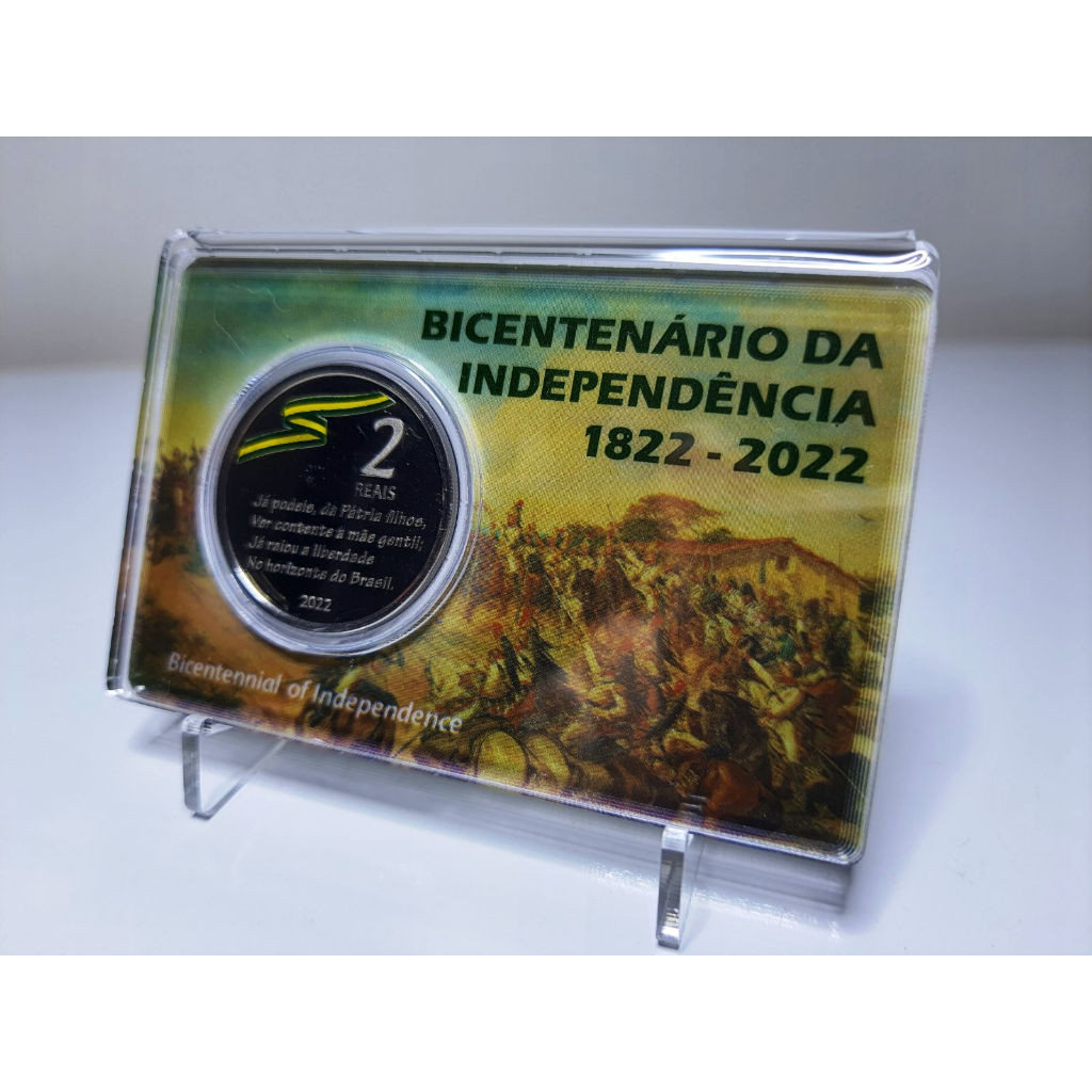 Moeda 2 Reais Bicentenário com Acrílico Expositor Exclusivo ...