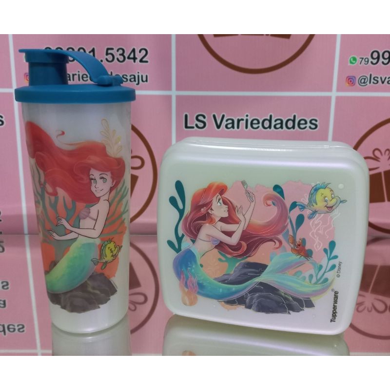 Kit infantil Princesa Ariel tupperware | Shopee Brasil